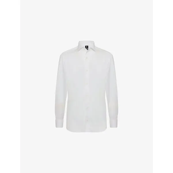 Boggi Milano Pinpoint Regular-fit Cotton Shirt - White