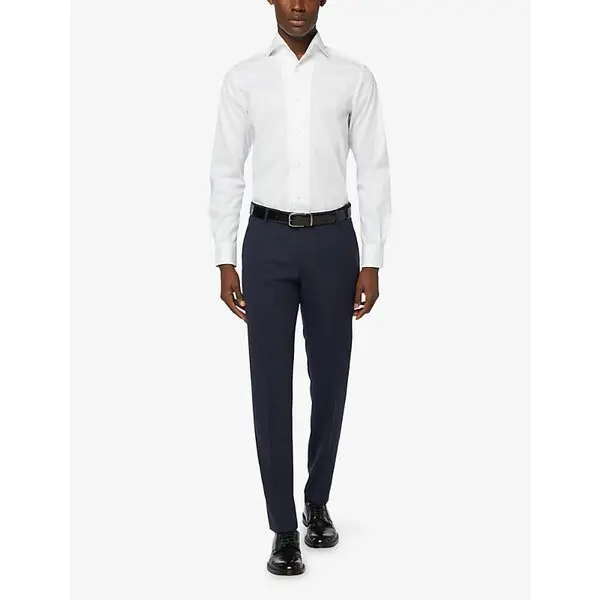 Boggi Milano Pinpoint Regular-fit Cotton Shirt - White