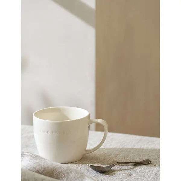 THE WHITE COMPANY Good Morning Porcelain Mug 8.5cm - Natural