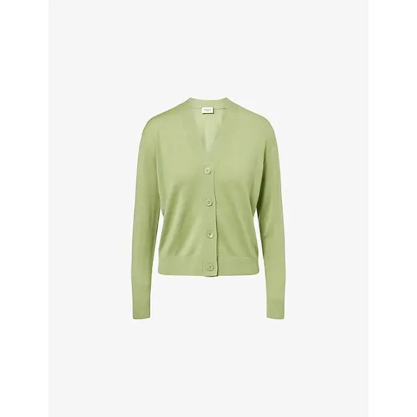 Max Mara Regular-fit V-neck Wool-blend Cardigan - Green