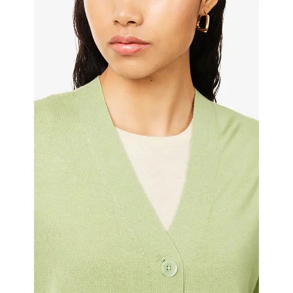 Max Mara Regular-fit V-neck Wool-blend Cardigan