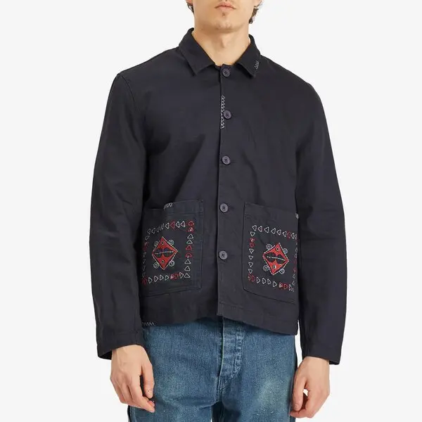 WAX LONDON Mews Embroidered Linen Jacket