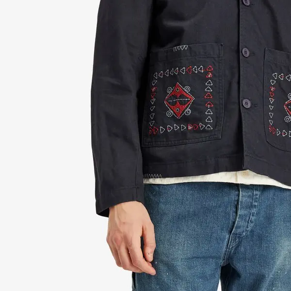 WAX LONDON Mews Embroidered Linen Jacket