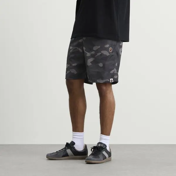 A BATHING APE Colour Camo One Point Beach Shorts - Black