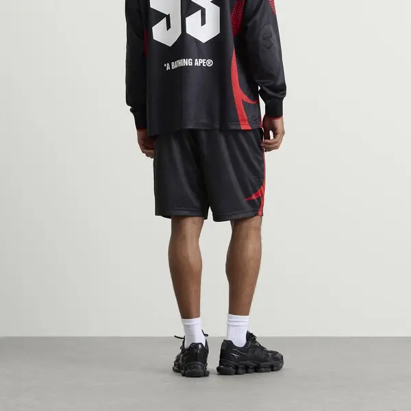 A BATHING APE Ape Flame Football Shorts