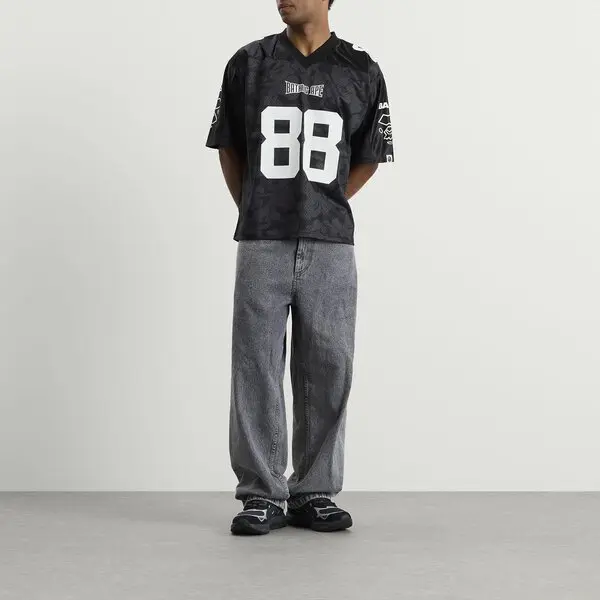 A BATHING APE Solid Camo Multi Logo Football Jersey