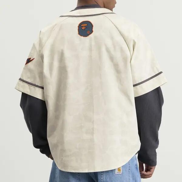 A BATHING APE Solid Camo Baseball Shirt
