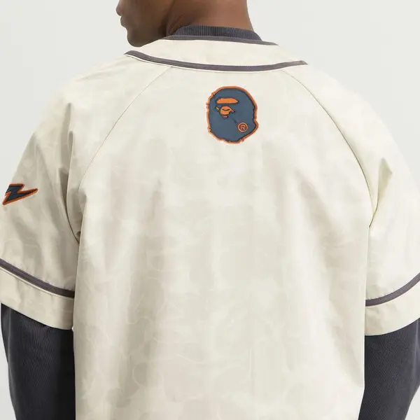 A BATHING APE Solid Camo Baseball Shirt