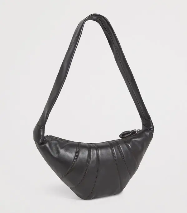 LEMAIRE Medium Grained Leather Croissant Shoulder Bag - Brown