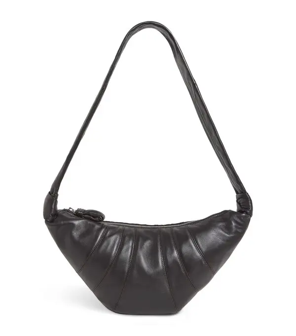 LEMAIRE Medium Grained Leather Croissant Shoulder Bag - Brown