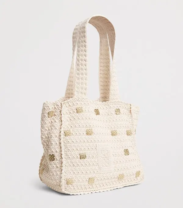 Sandro Crochet Logo Shoulder Bag