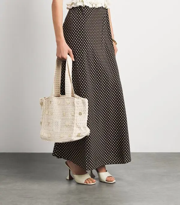 Sandro Crochet Logo Shoulder Bag