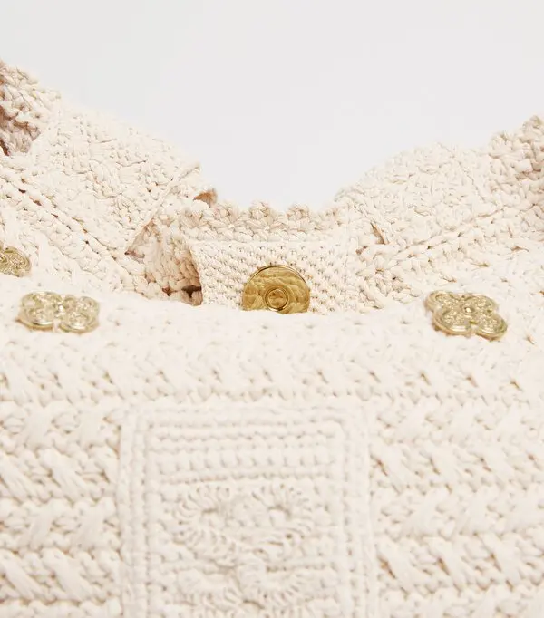 Sandro Crochet Logo Shoulder Bag