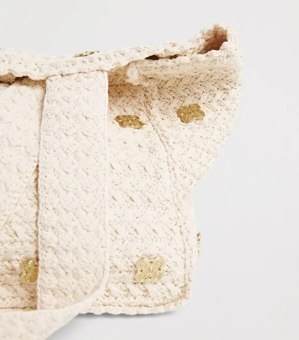 Sandro Crochet Logo Shoulder Bag