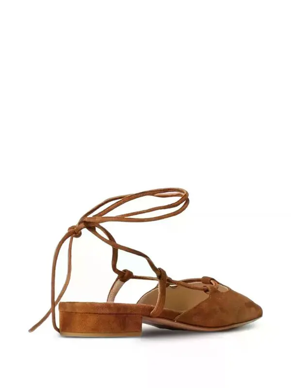 ANNA F. Suede Pointed-toe Ballet Flats