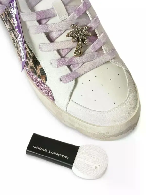 CRIME LONDON Sk8 Deluxe Leopard Print Sneakers