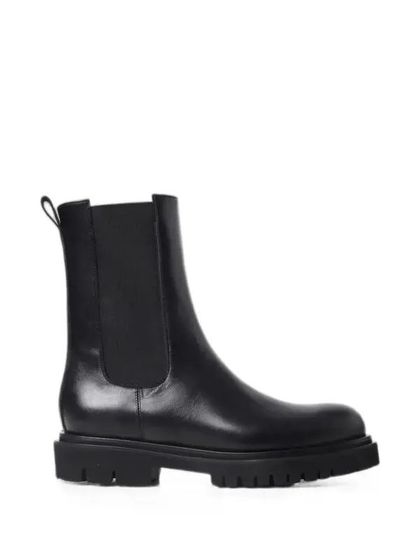ANNA F. Leather Ankle Boots - Black