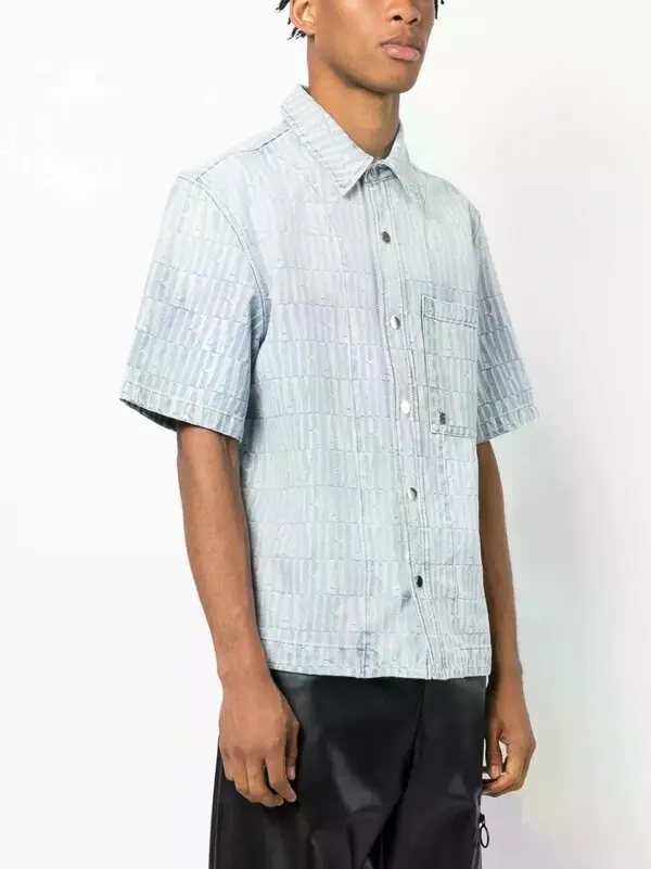 Amiri Jacquard-logo Denim Shirt