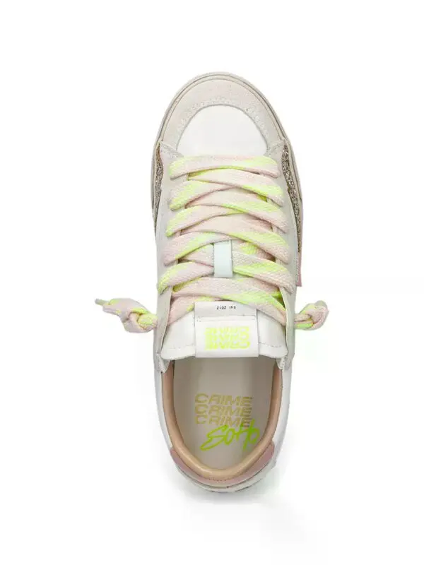 CRIME LONDON Glitter Detail Panelled Sneakers