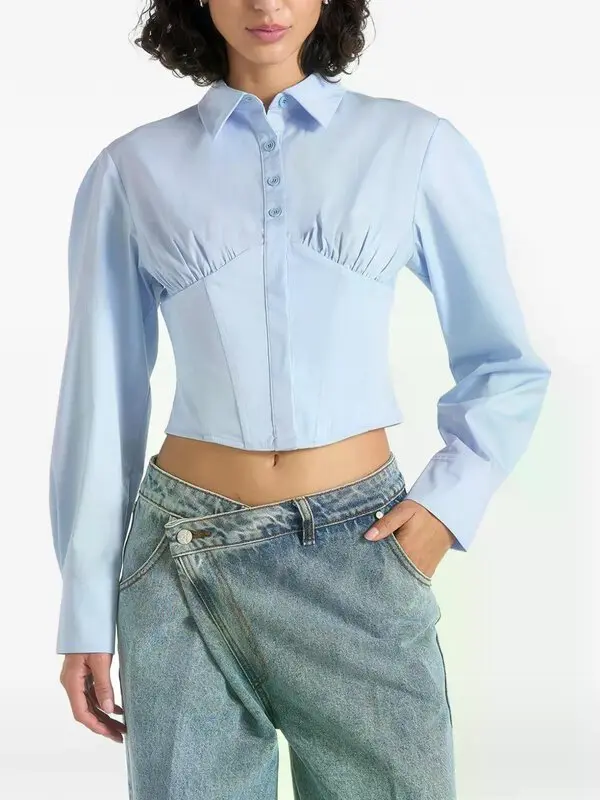 Manière De Voir Margot Corset Cotton Shirt - Blue