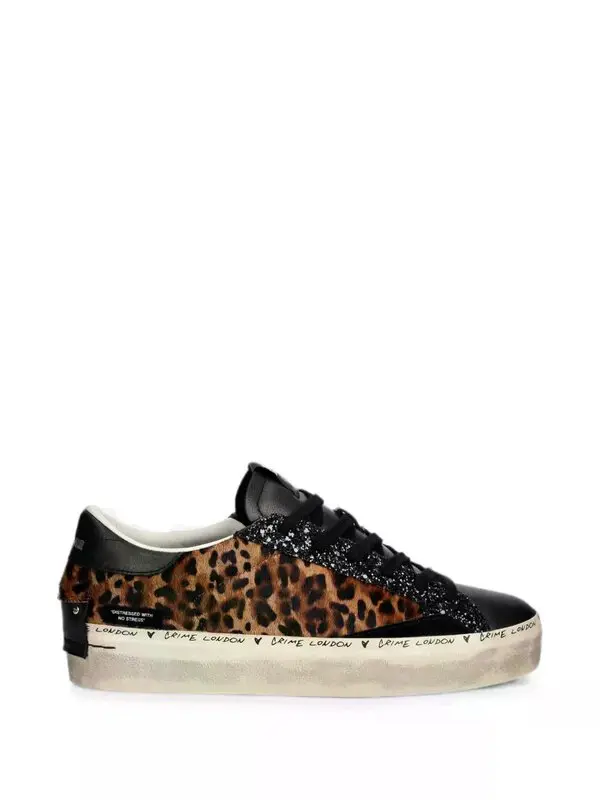 CRIME LONDON Leopard Print Glitter Detail Sneakers