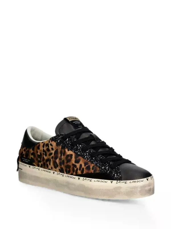CRIME LONDON Leopard Print Glitter Detail Sneakers