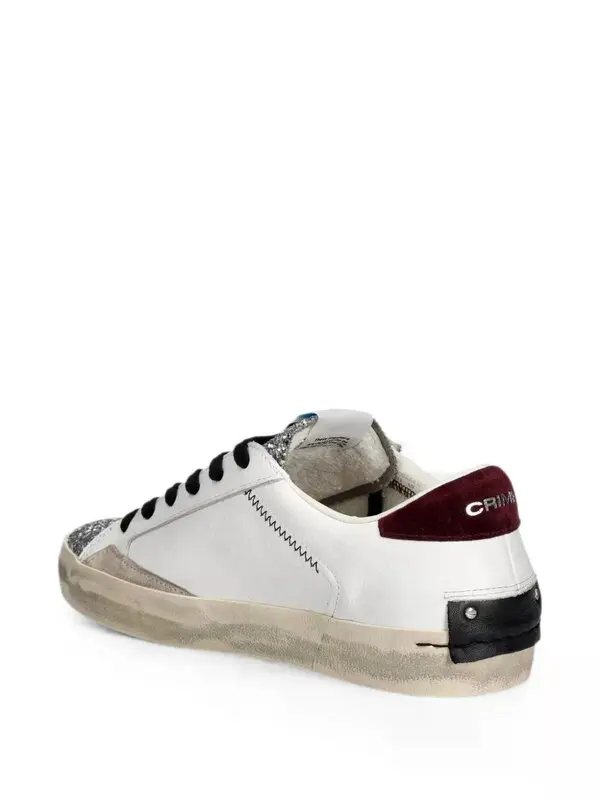 CRIME LONDON Distressed Glitter-embellished Sneakers