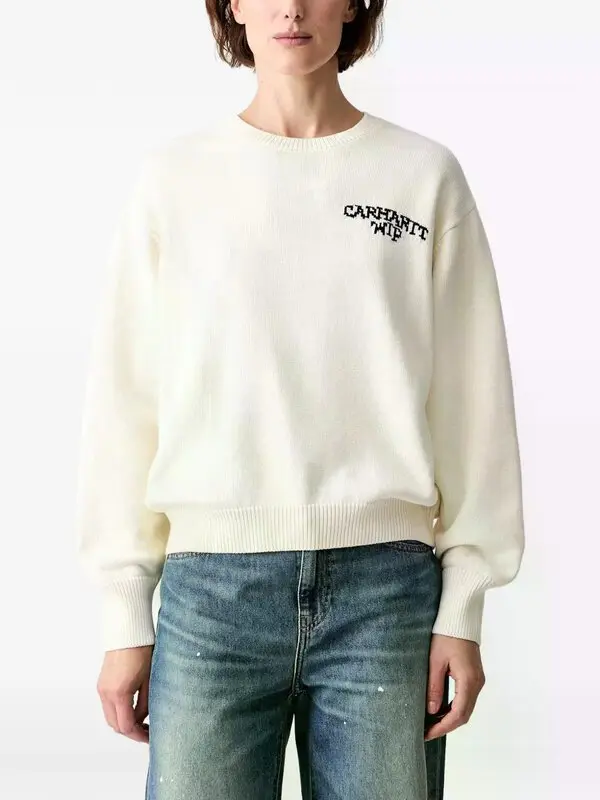 Carhartt Work In Progress Logo-intarsia Knitted Sweater - Neutrals