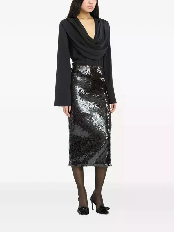 ROTATE BY BIRGER CHRISTENSEN Sequined Pencil Skirt - Brown