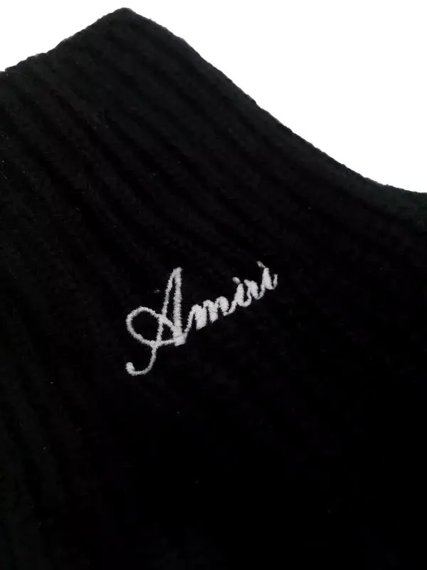 Amiri Logo-embroidered Cashmere Fingerless Gloves