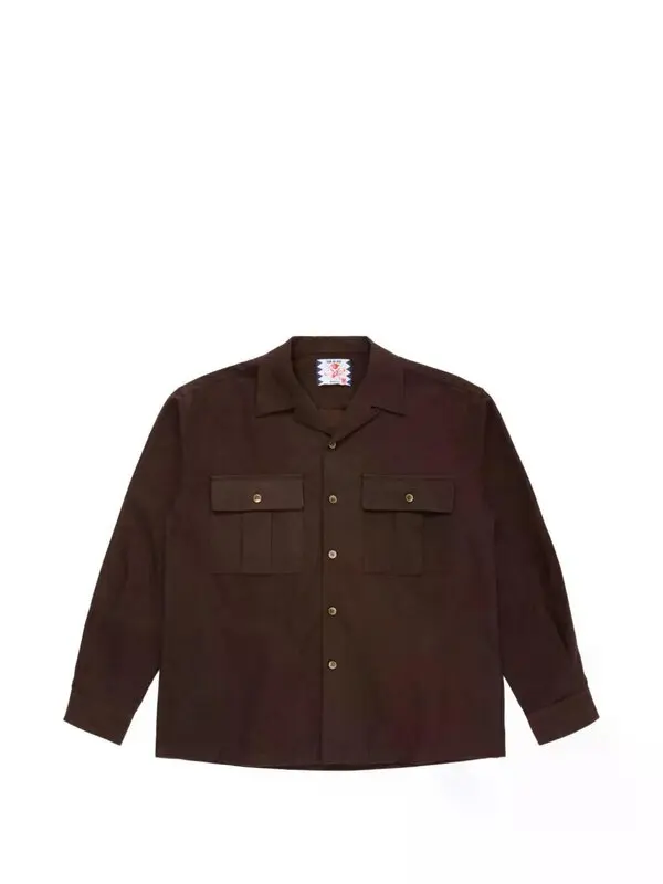 SON OF THE CHEESE Soft Flap-pocket Camp-collar Shirt - Brown