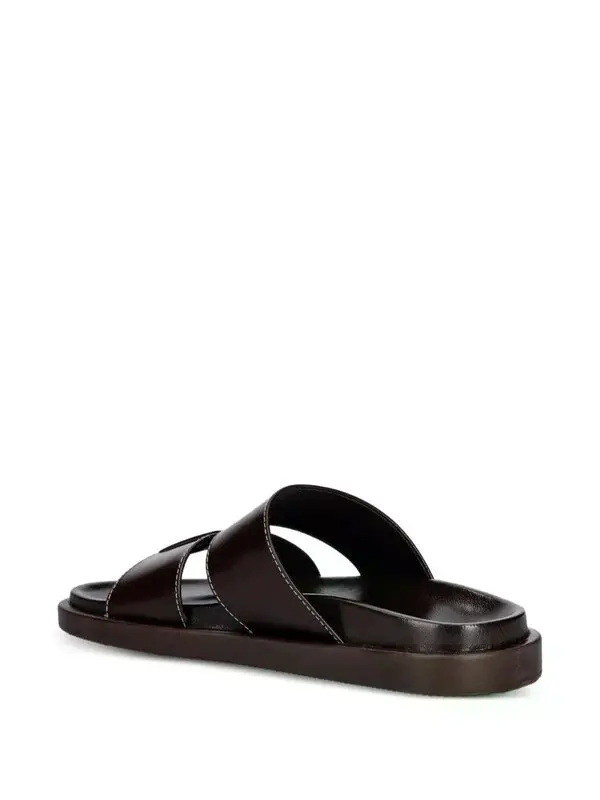 JONAK PARIS Westminster Contrast-stitch Leather Sandals