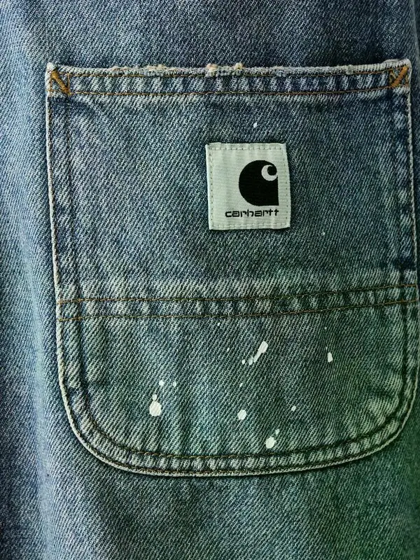 Carhartt Work In Progress Paint-splatter Denim Skirt