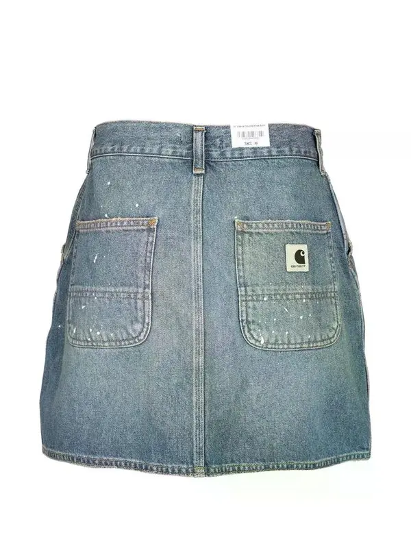 Carhartt Work In Progress Paint-splatter Denim Mini Skirt