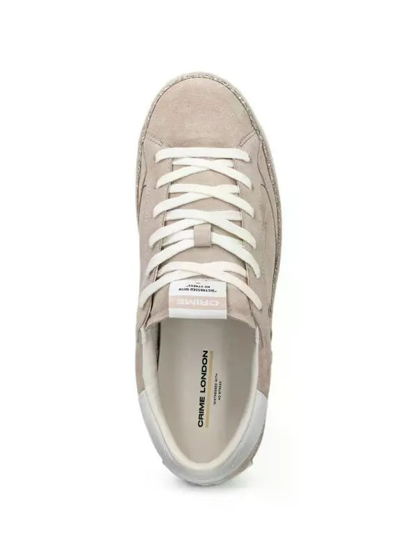 CRIME LONDON Distressed Glitter-trim Sneakers