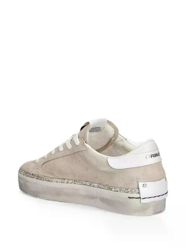 CRIME LONDON Distressed Glitter-trim Sneakers