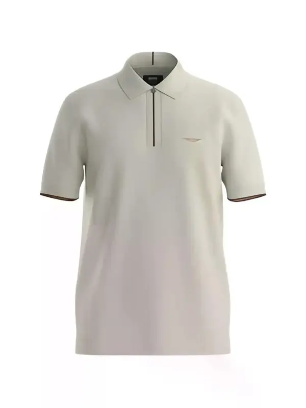 BOSS Zip-fastening Regular-fit Polo Shirt - Neutrals