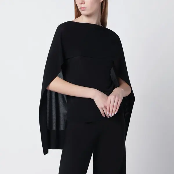 Alberta Ferretti Top With Chiffon Sleeves - Black