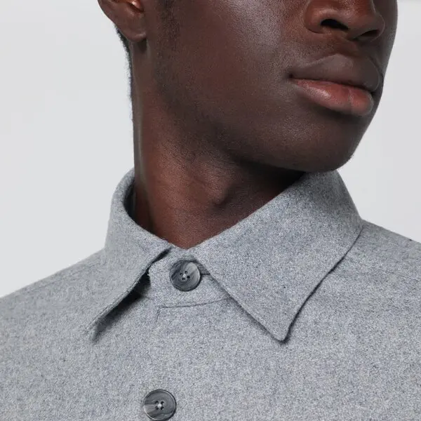 XACUS Gray Overshirt Jacket In Wool Blend