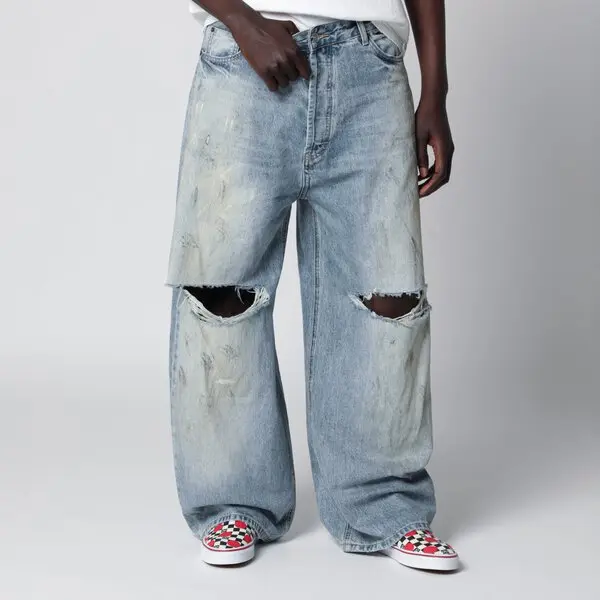 DAGGER Faded Ripped Johnny Jeans - Blue