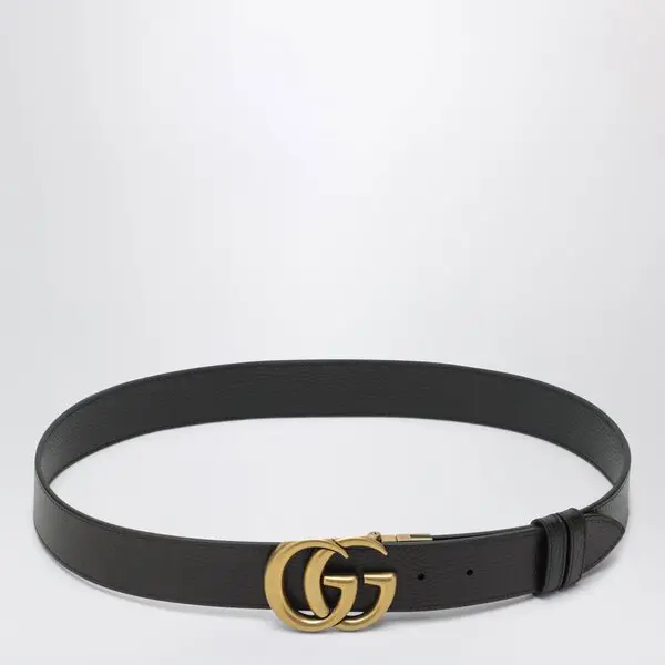 Gucci Reversible /brown Leather Belt With Double G Buckle