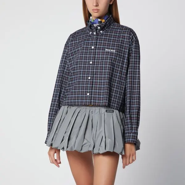 Miu Miu Cocoa Tartan Shirt - Blue