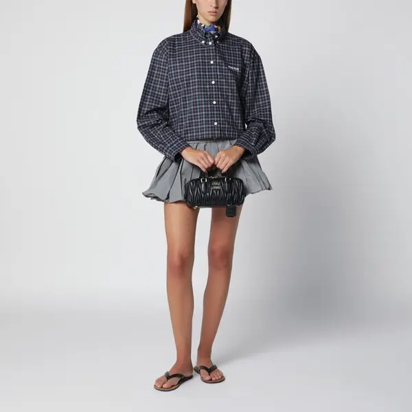 Miu Miu Cocoa Tartan Shirt
