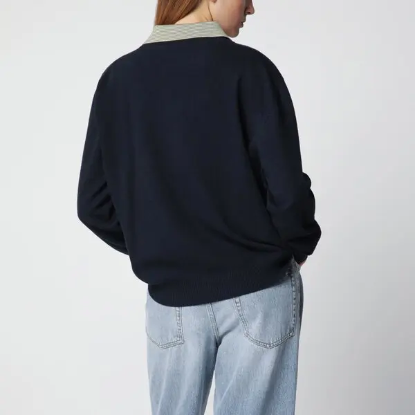 Miu Miu Wool And Cashmere Sweater With Collared Neckline