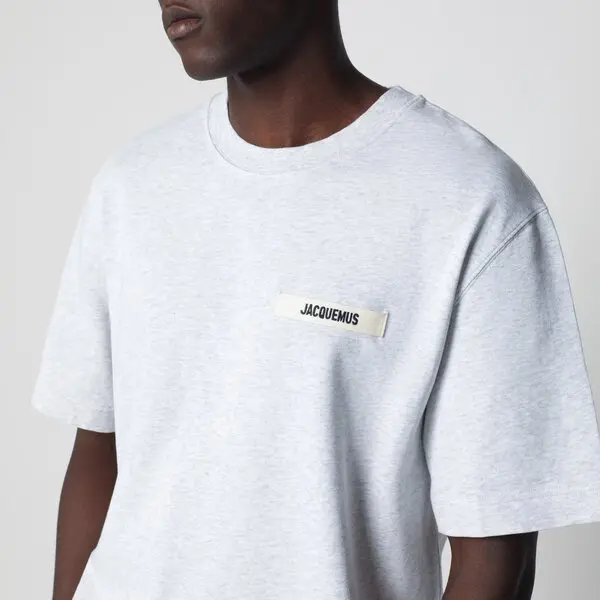 Jacquemus T-shirt With Grosgrain Logo - Grey