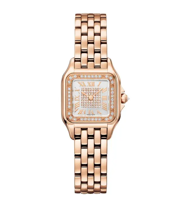 Cartier Small Rose Gold And Diamond Panthère De Watch - Silver