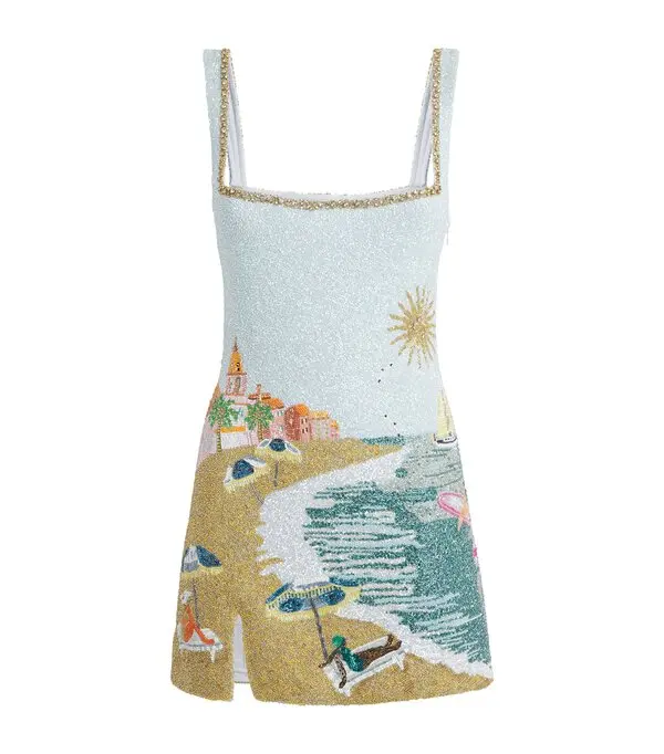 CLIO PEPPIATT St Tropez Mini Dress - Blue