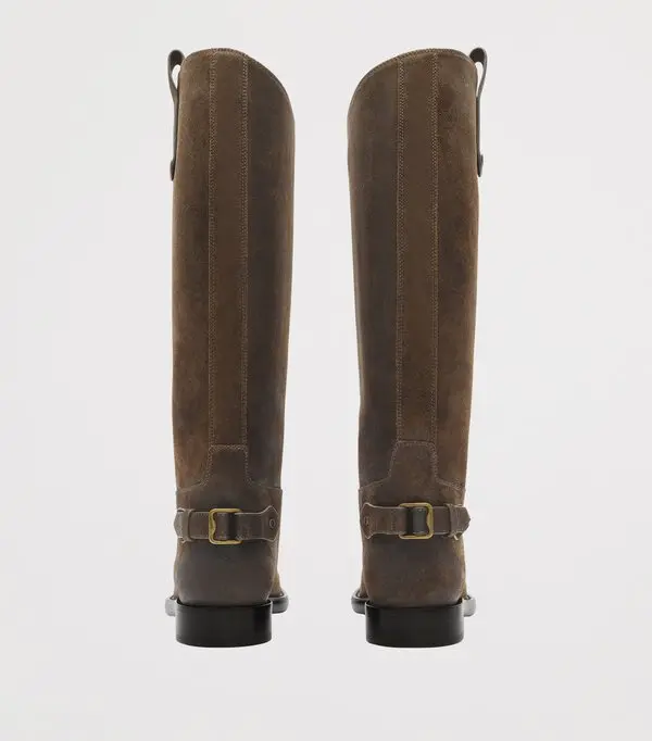 Burberry Suede Cavalier Knee-high Boots - Green