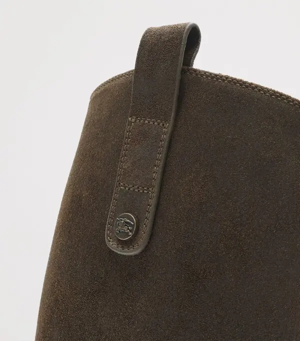 Burberry Suede Cavalier Knee-high Boots - Green
