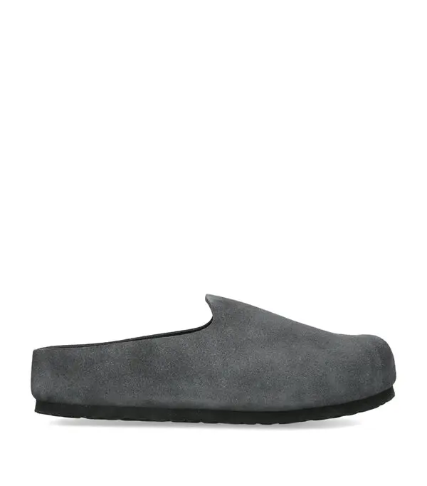 BIRKENSTOCK Suede Amsterdam Wrapped Clogs - Grey